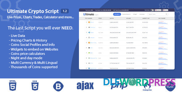 Download Ultimate Crypto Script 1.2 – Live Prices, Charts, Trades ...